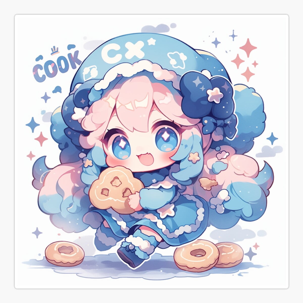 Maneki Chibi Cooking Sticker, Phone Decal Water Bottle Stickers Car ...