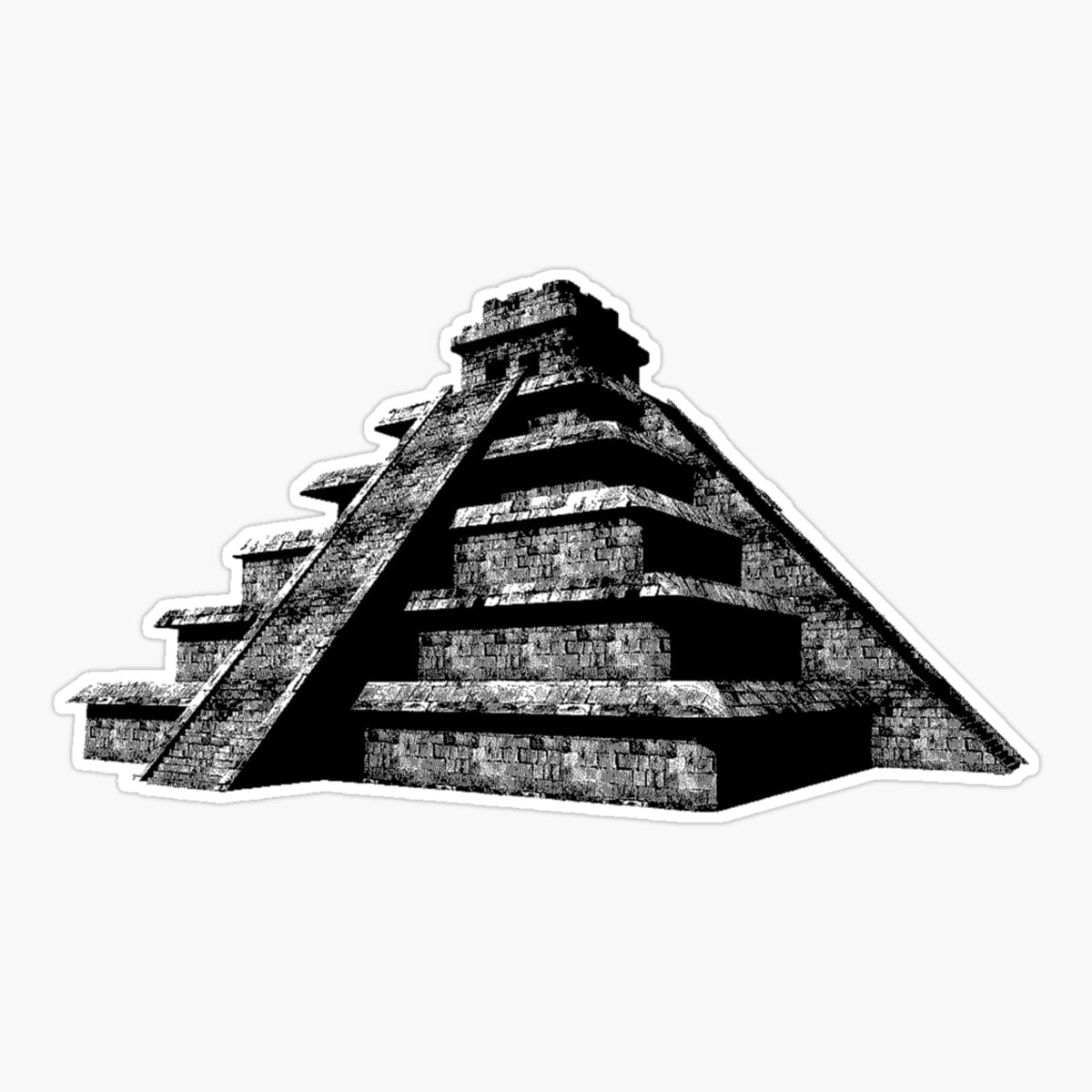 Maneki Chichen Itza Maya Pyramid Sticker, Phone Decal Water Bottle ...
