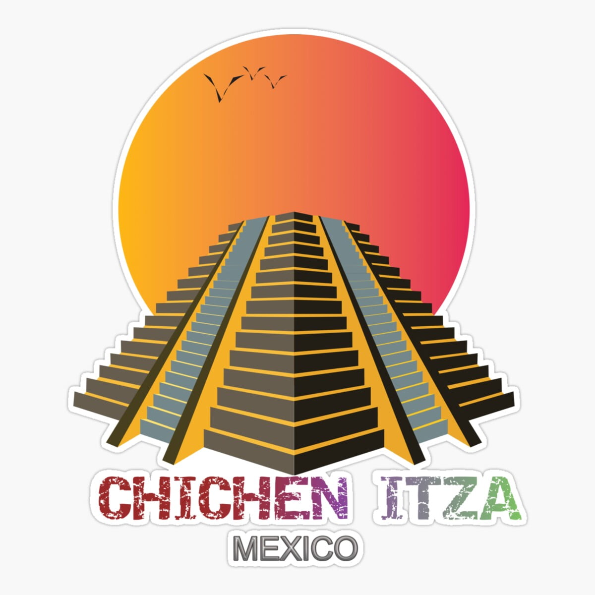 Maneki Chichen-Itza - Maya Ruins- Mexico Sticker, Phone Decal Water ...