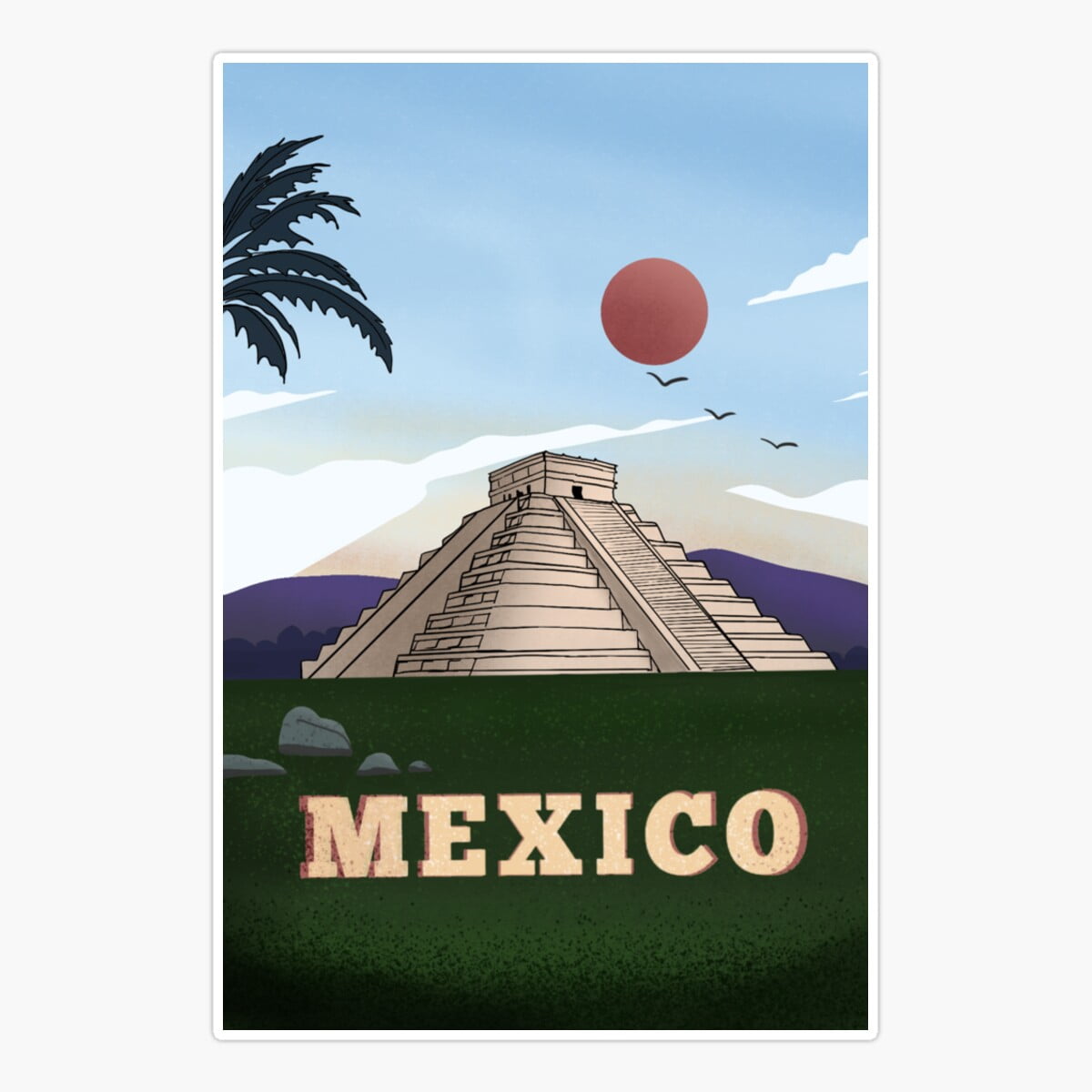 Maneki Chichen Itza Sticker, Phone Decal Water Bottle Stickers Car ...