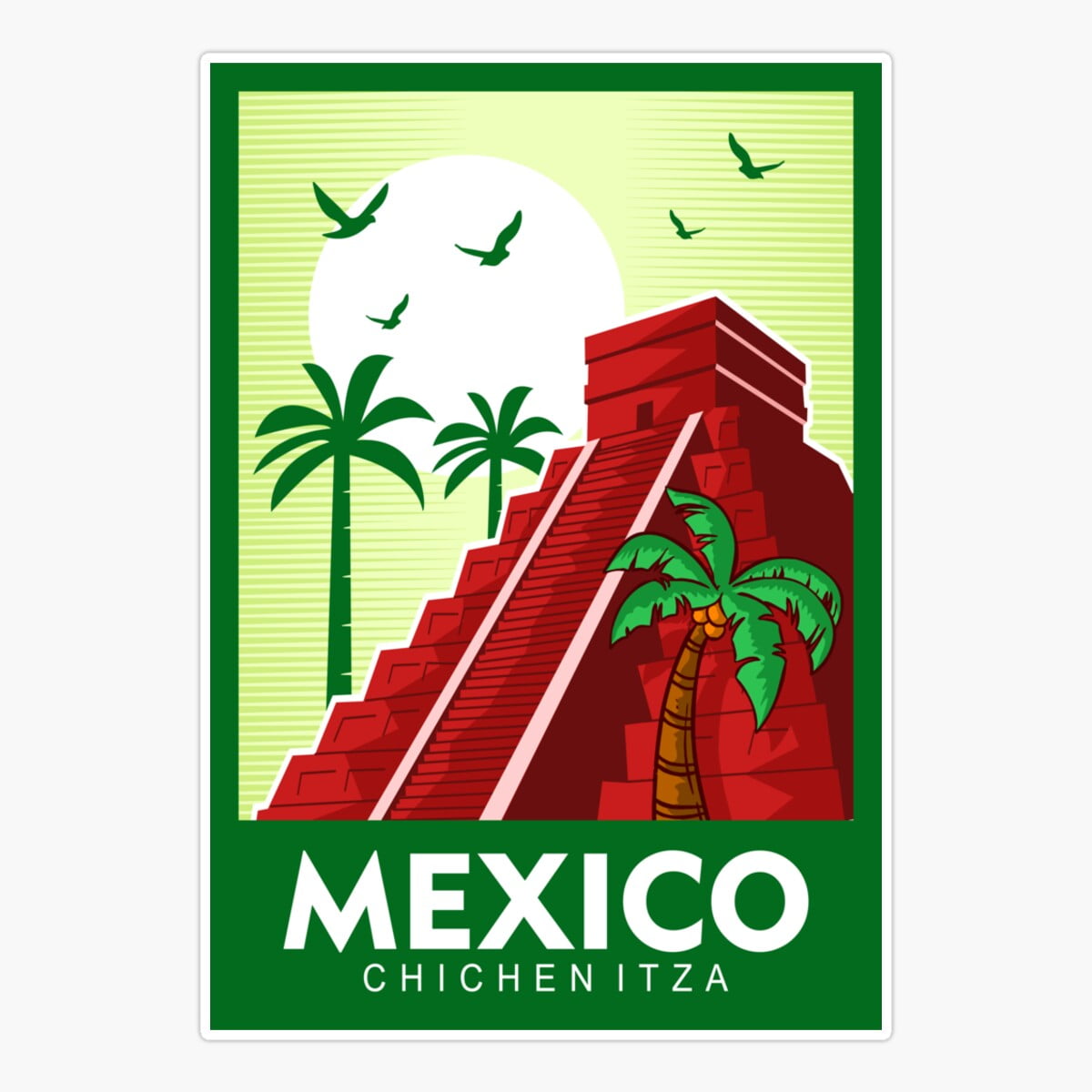 Maneki Chichen Itza, Travel To Mexico Sticker, Phone Decal Water Bottle ...