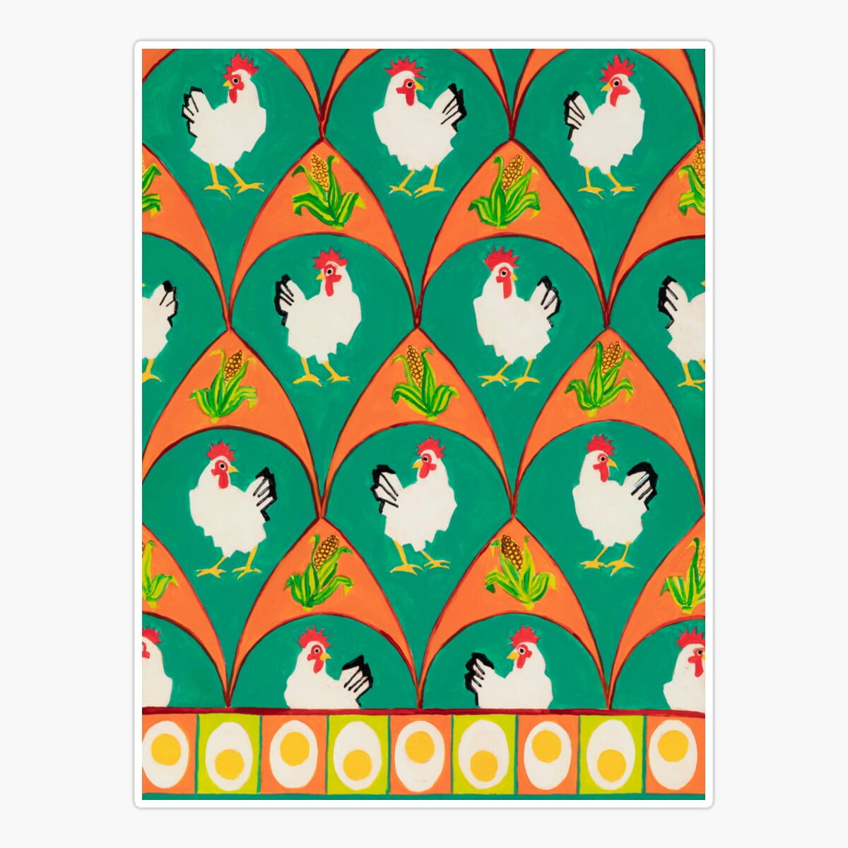 Maneki Chicken And Eggs Sticker, Phone Decal Water Bottle Stickers Car ...