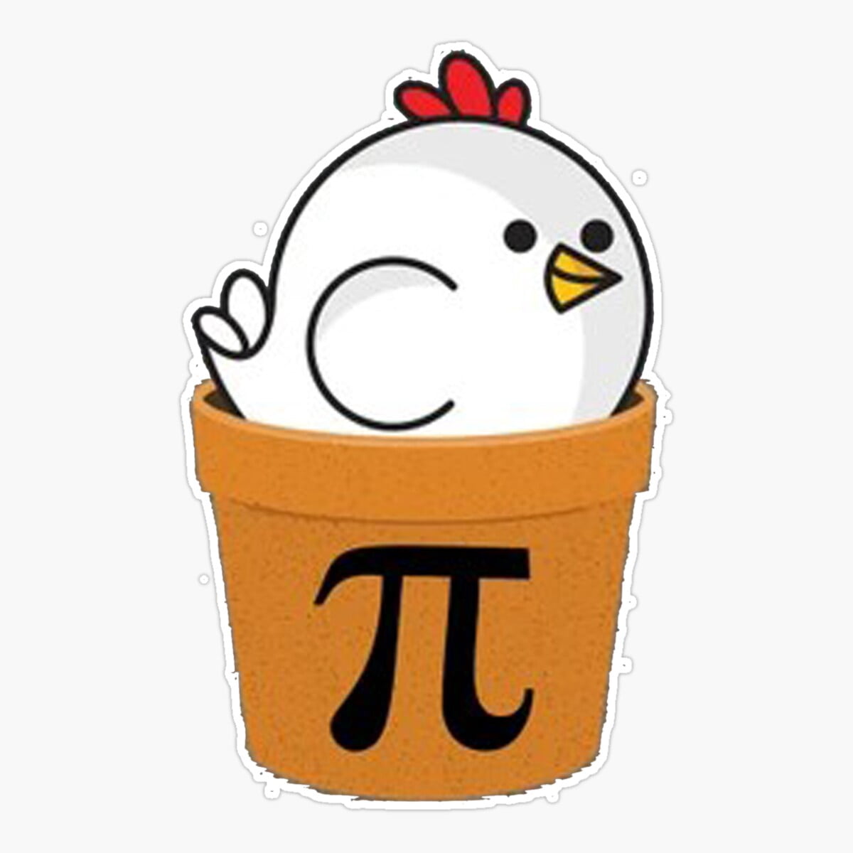 Maneki Chicken Pot Pi Sticker, Phone Decal Water Bottle Stickers Car ...