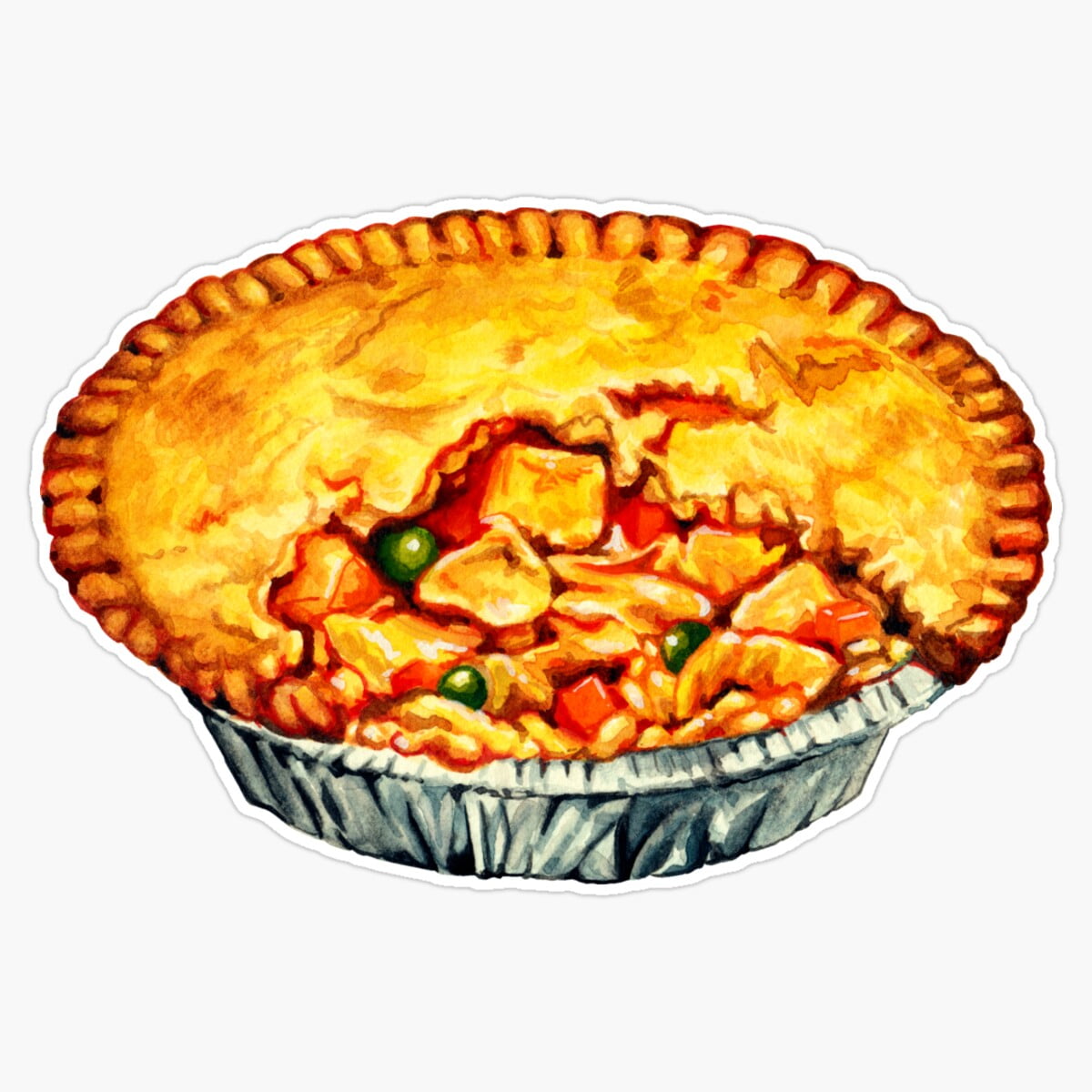 Maneki Chicken Pot Pie Pattern Er, Phone Decal Water Bottle Stickers ...