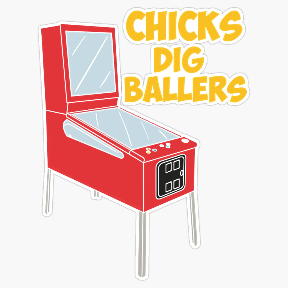 Maneki Chicks Dig Ballers Pinball Machine Er, Phone Decal Water Bottle ...