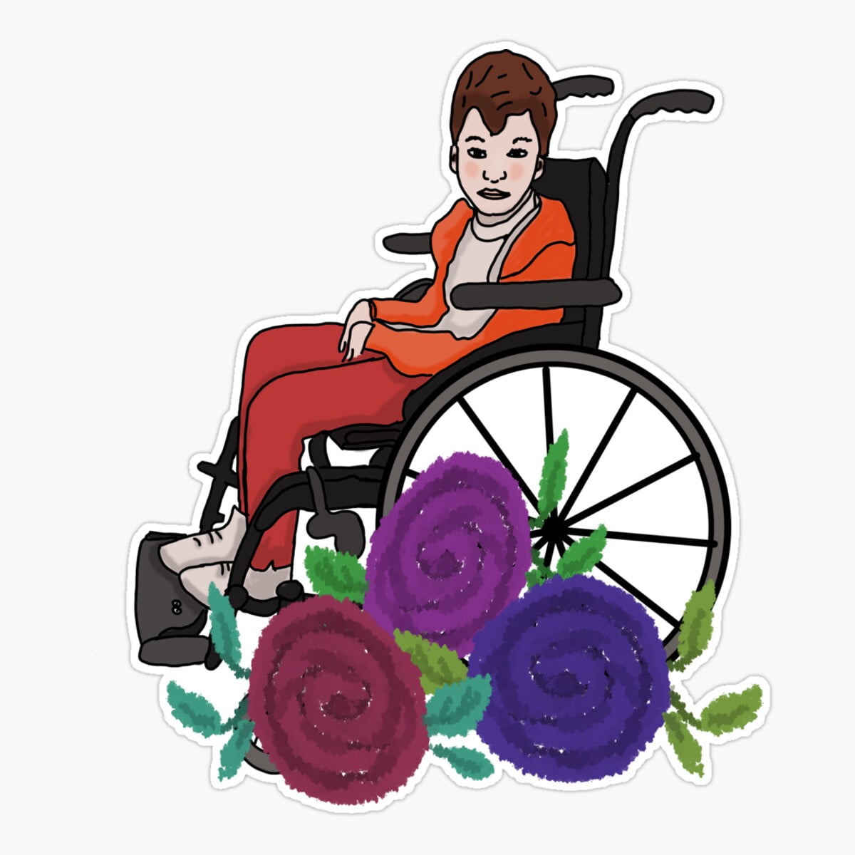 Maneki Child In Wheelchair Er, Phone Decal Water Bottle Stickers Car ...