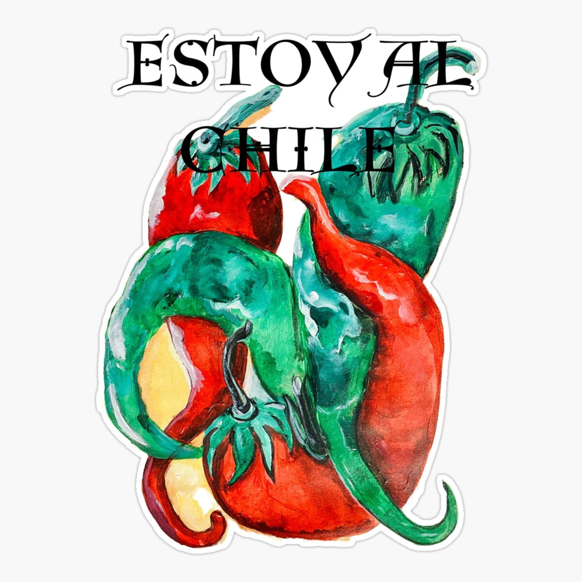 Maneki Chile Sauce Motivation Estoy Al Chile Sticker, Phone Decal Water ...