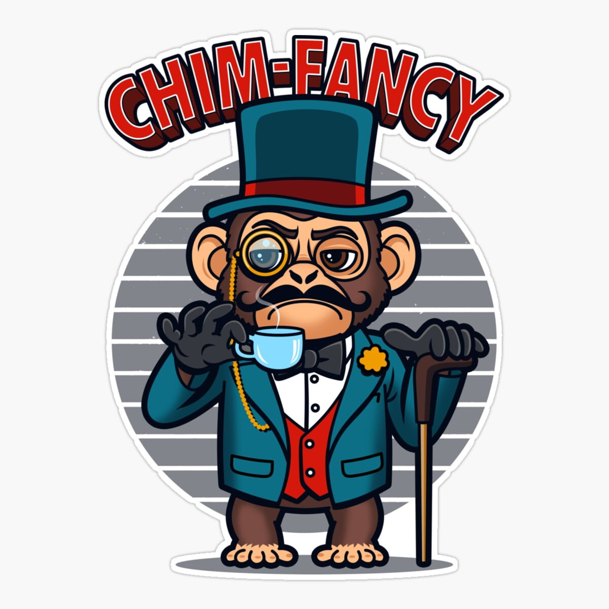 Maneki Chim-Fancy Cute Fancy Animal Tea Lover Chimpanzee Er, Phone ...