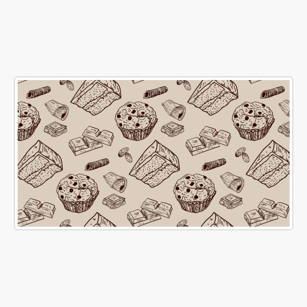 Maneki Chocolate, Chocolate Cake Sticker, Phone Decal Water Bottle ...