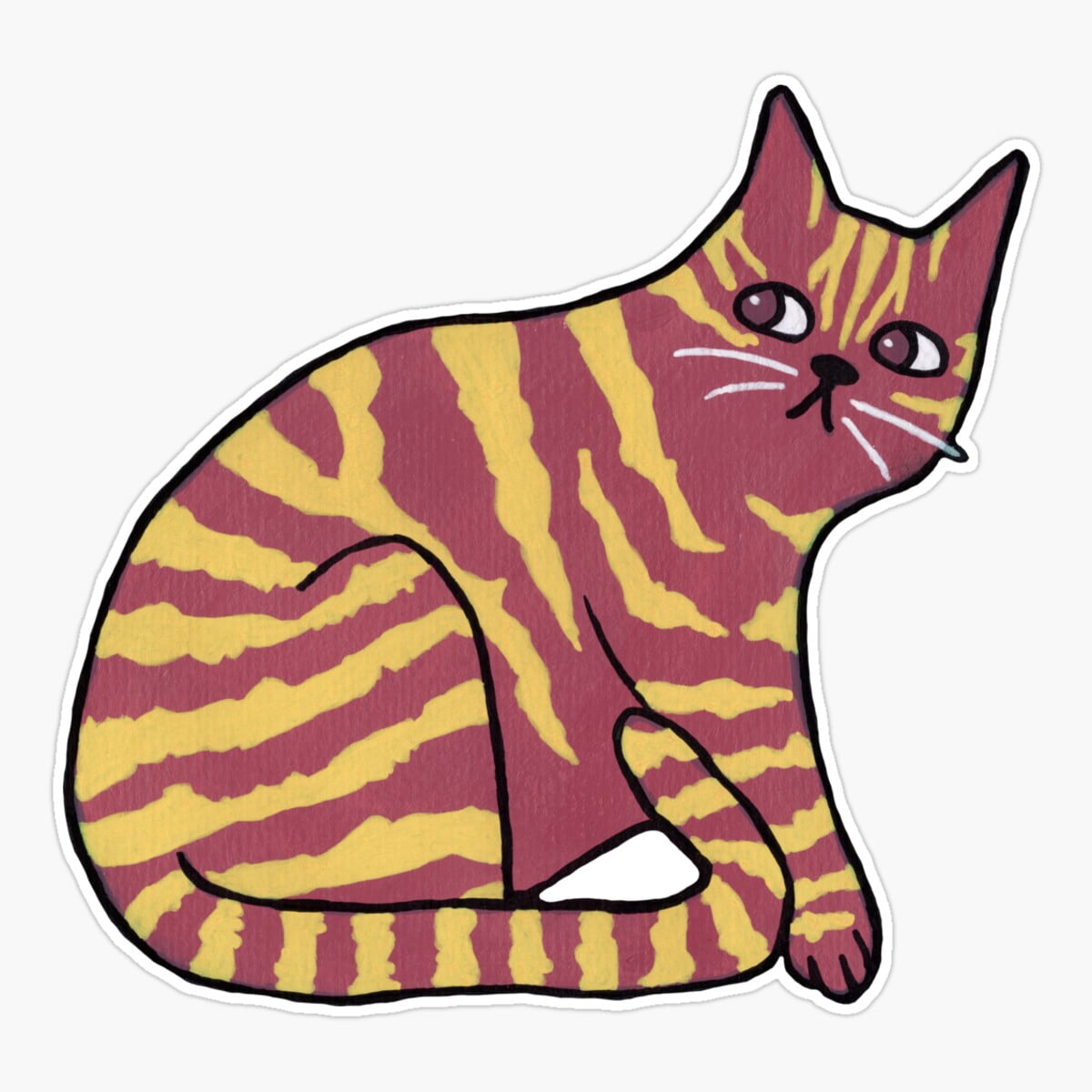 Maneki Chonky Tabby Cat (No Background) Sticker, Phone Decal Water ...