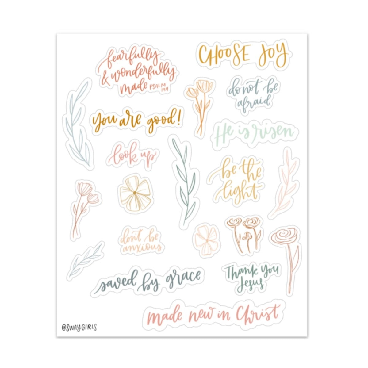 Maneki Christian Sticker Pack By Swaygirls Variety Sticker Bundle Faith ...