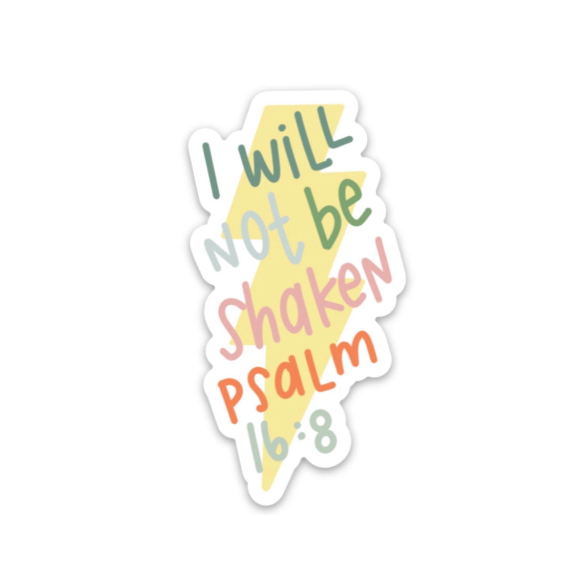 Maneki Christian Sticker Psalm 16:8 I Will Not Be Shaken Bible Verse ...
