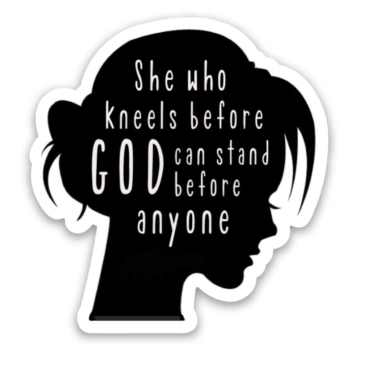 Maneki Christian Stickers She Who Kneels Before God Decal Religious ...