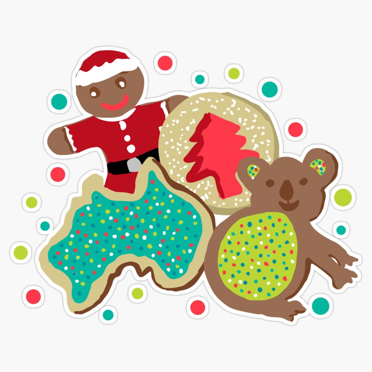 Maneki Christmas Cookies With Koala, Gingerbread Man, Australia Shape ...