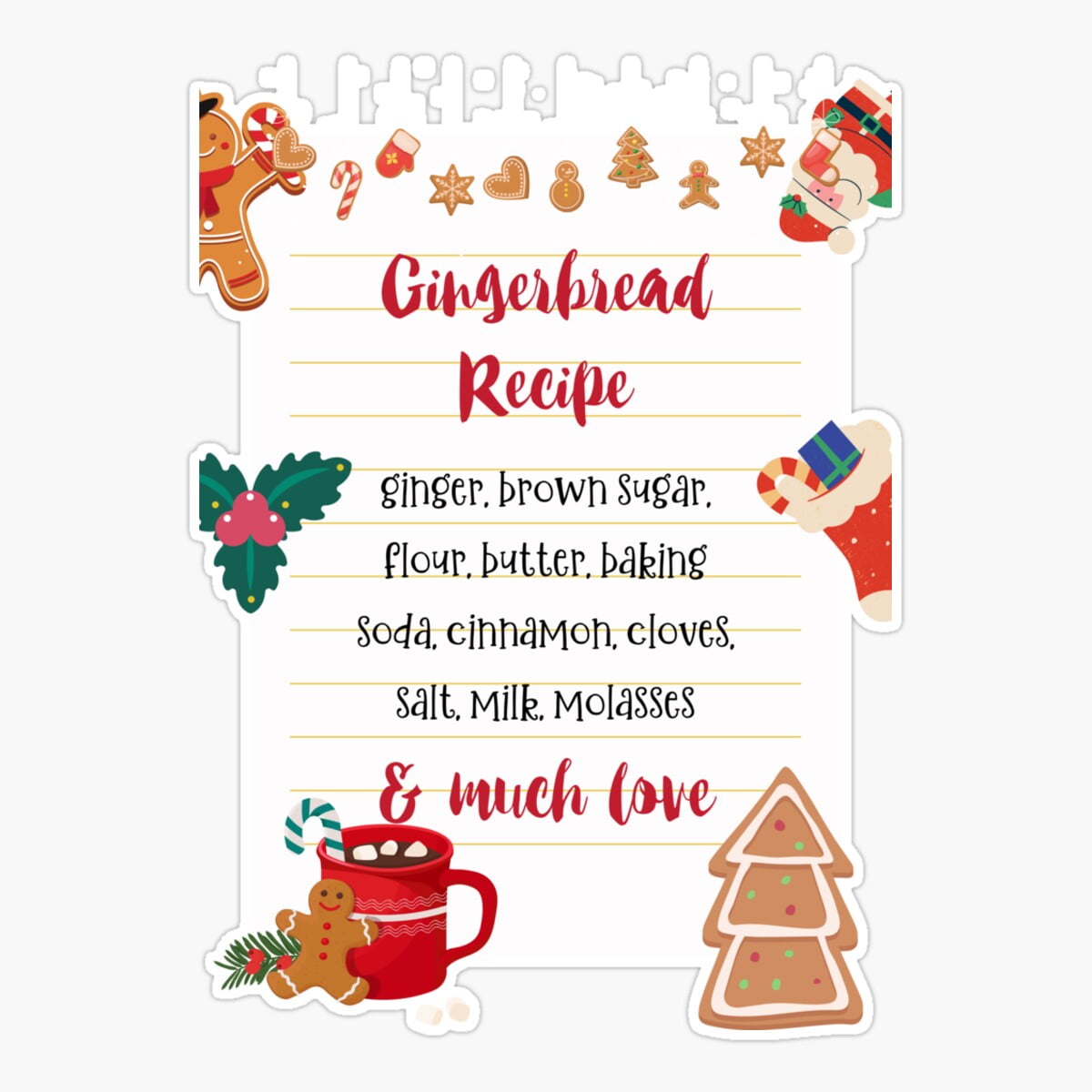 Maneki Christmas Ginger Cookies Secret Recipe Baked With Love! Sticker ...