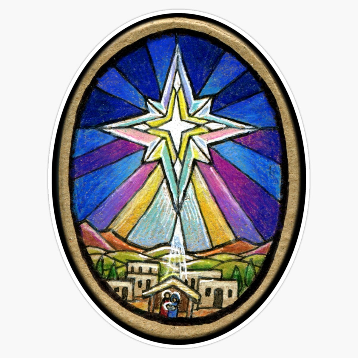 Maneki Christmas Star Over Bethlehem Er, Phone Decal Water Bottle ...