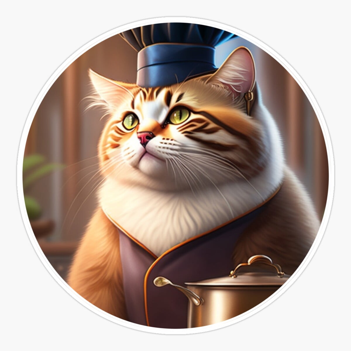 Maneki Chubby Ginger Tabby Che Cat Sticker, Phone Decal Water Bottle ...