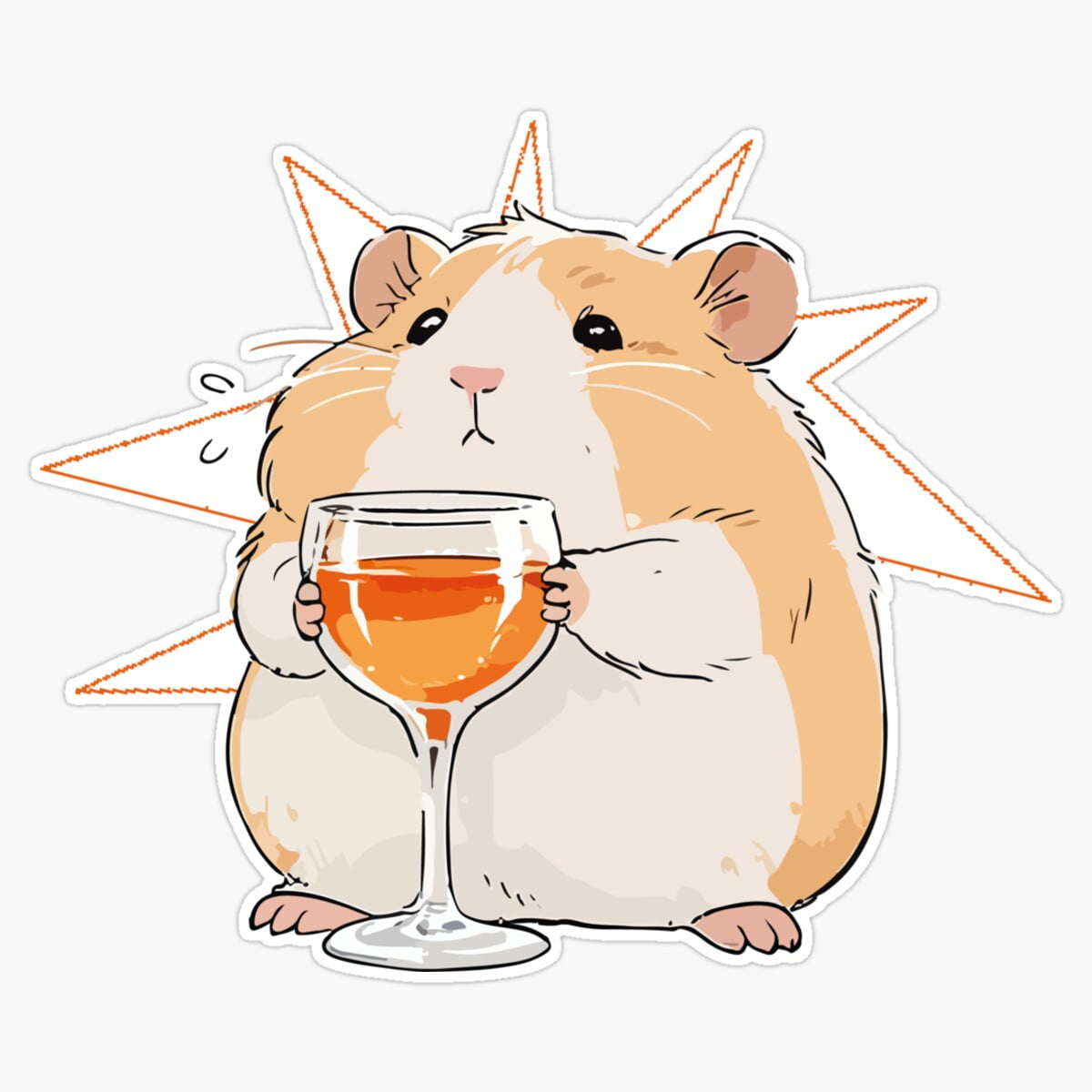 Maneki Chubby Sad Hamster With Drink | Adorable Animal Art Er, Phone ...