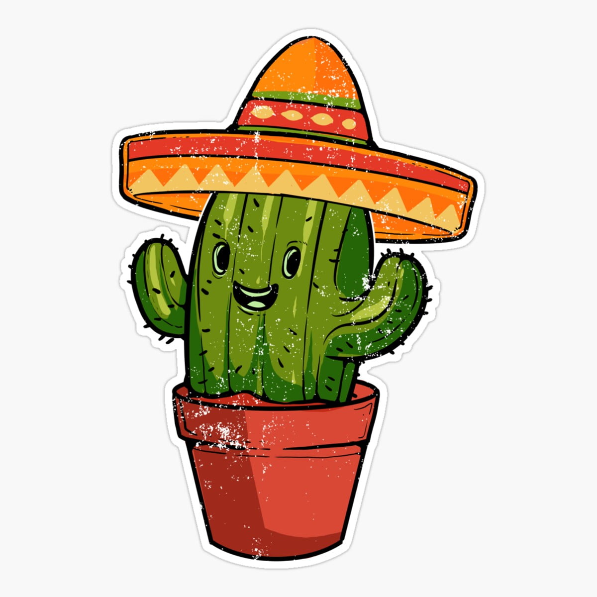 Maneki Cinco De Mayo Cactus Sticker, Phone Decal Water Bottle Stickers Car Decals, Funny ...