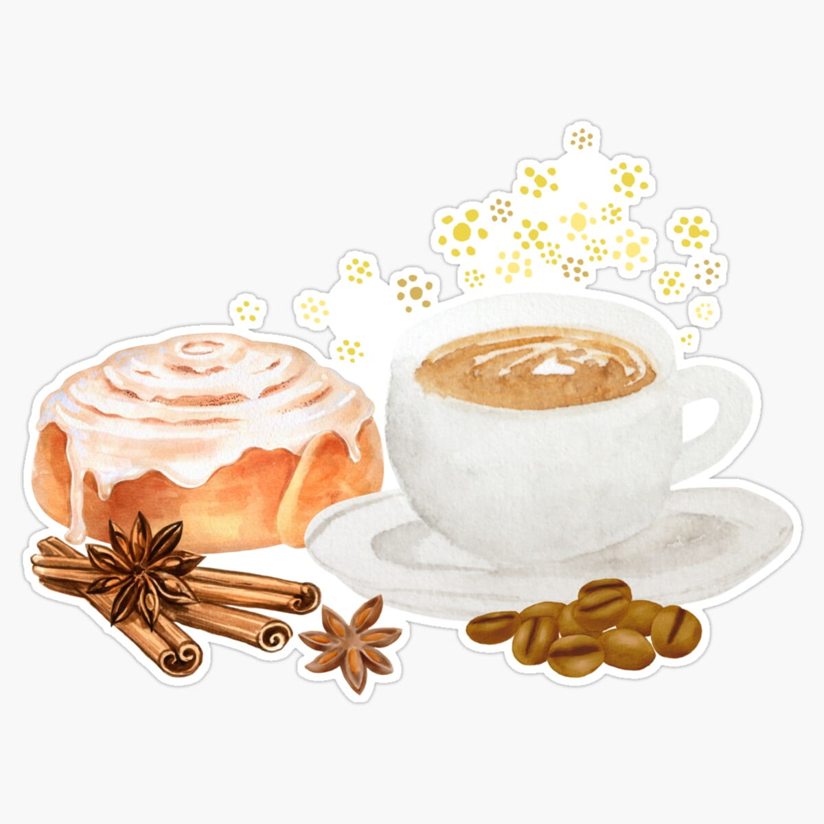 Maneki Cinnamon Bun Coffee Er, Phone Decal Water Bottle Stickers Car ...