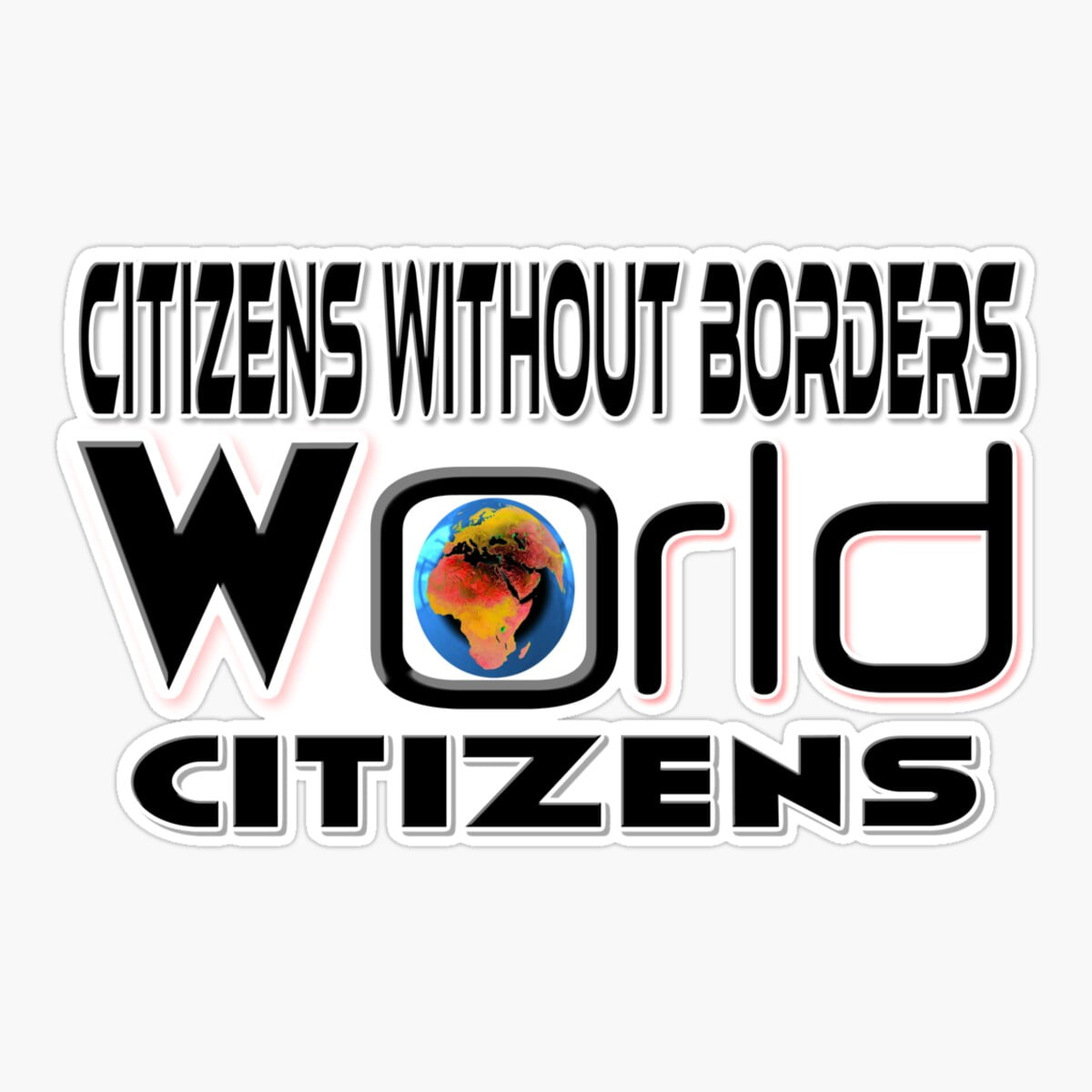 Maneki Citizens Without Borders - World Citizens Sticker, Phone Decal ...