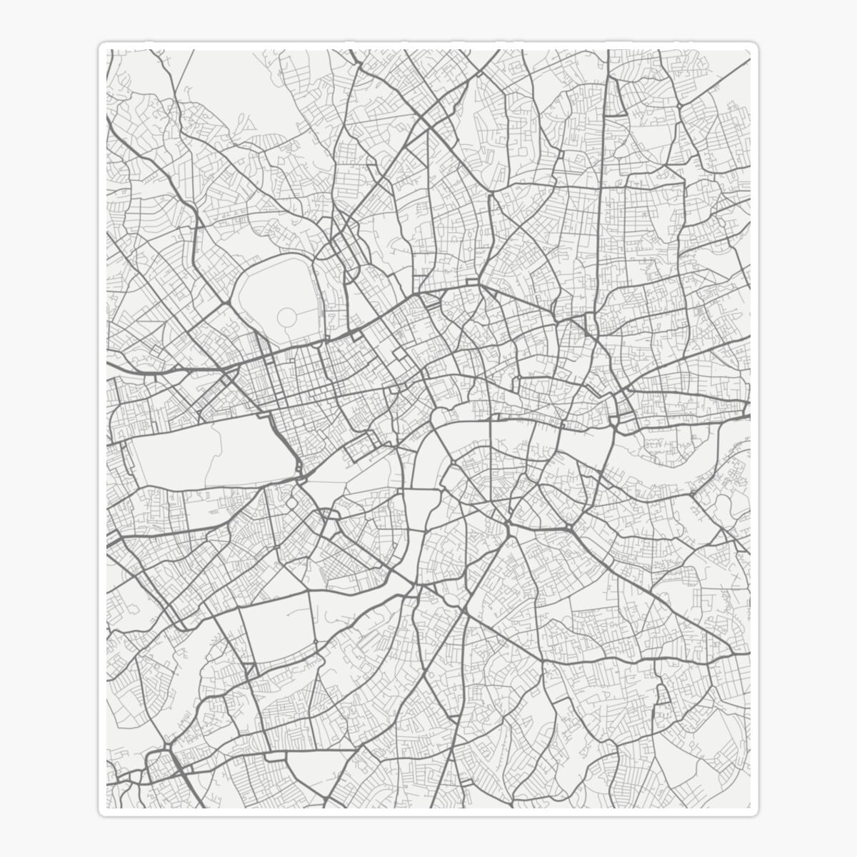 Maneki City Streets (Charcoal) - London Sticker, Phone Decal Water ...