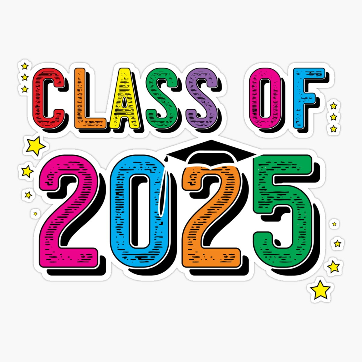 Maneki Cl Of 2025 Graduation Senior Finishing School Er, Phone Decal Water Bottle Stickers Car ...