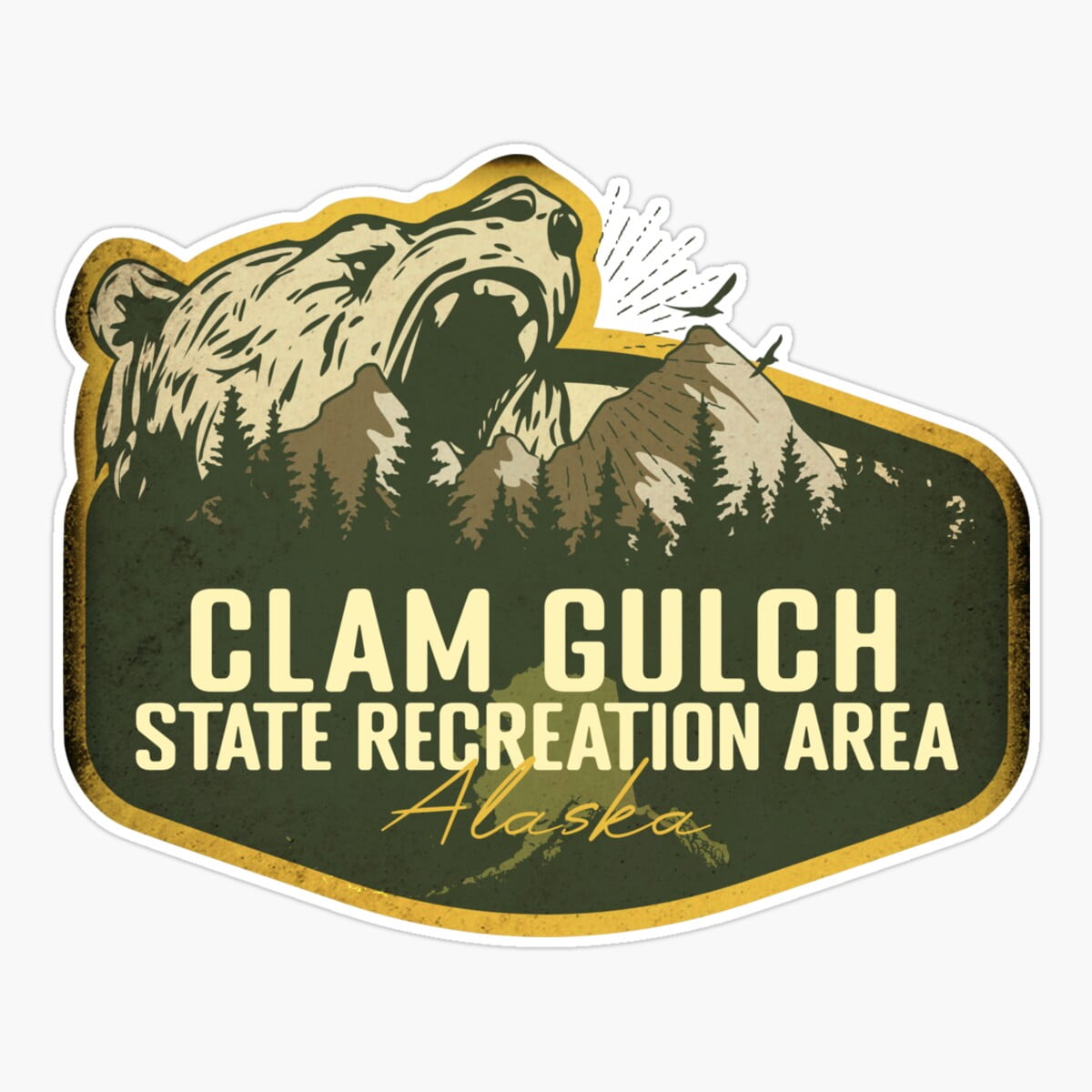 Maneki Clam Gulch State Recreation Area Alaska Retro Badge Camping ...