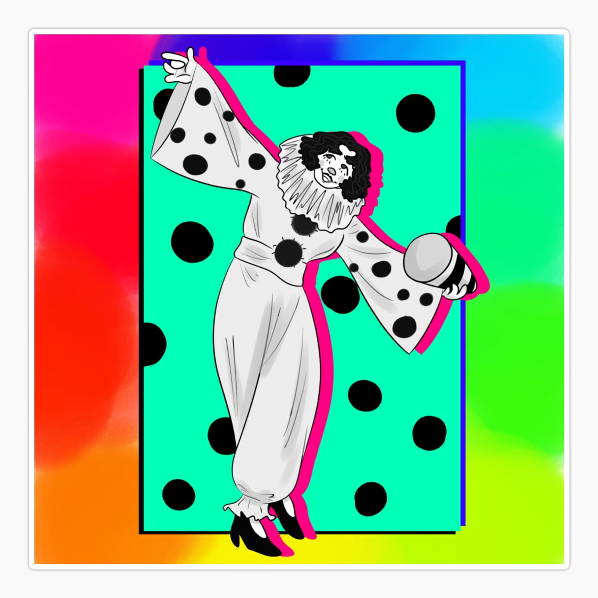 Maneki Clara Bow Pierrot Er, Phone Decal Water Bottle Stickers Car ...