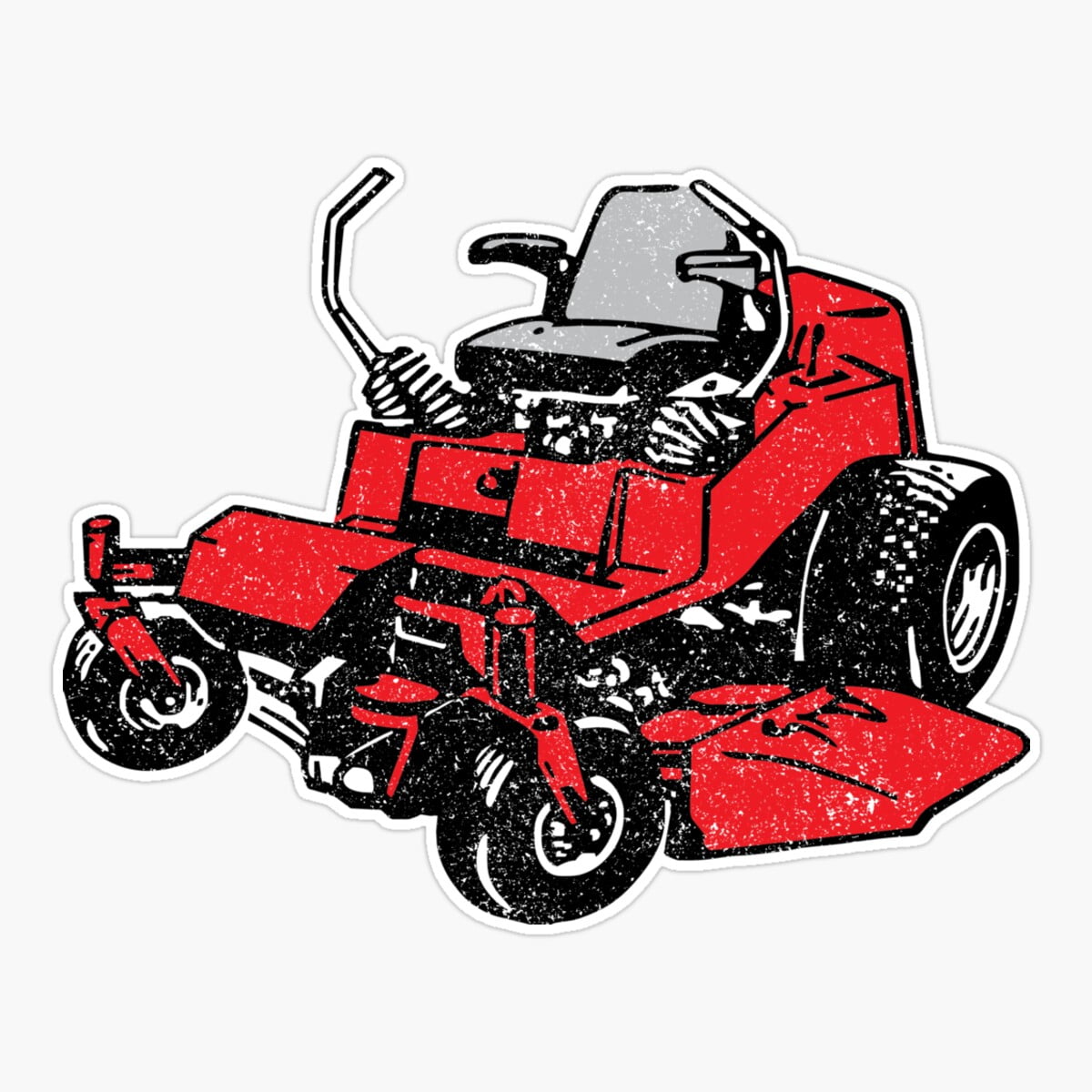 Maneki Classic Zero Turn Riding Lawn Mower Sticker, Phone Decal Water ...