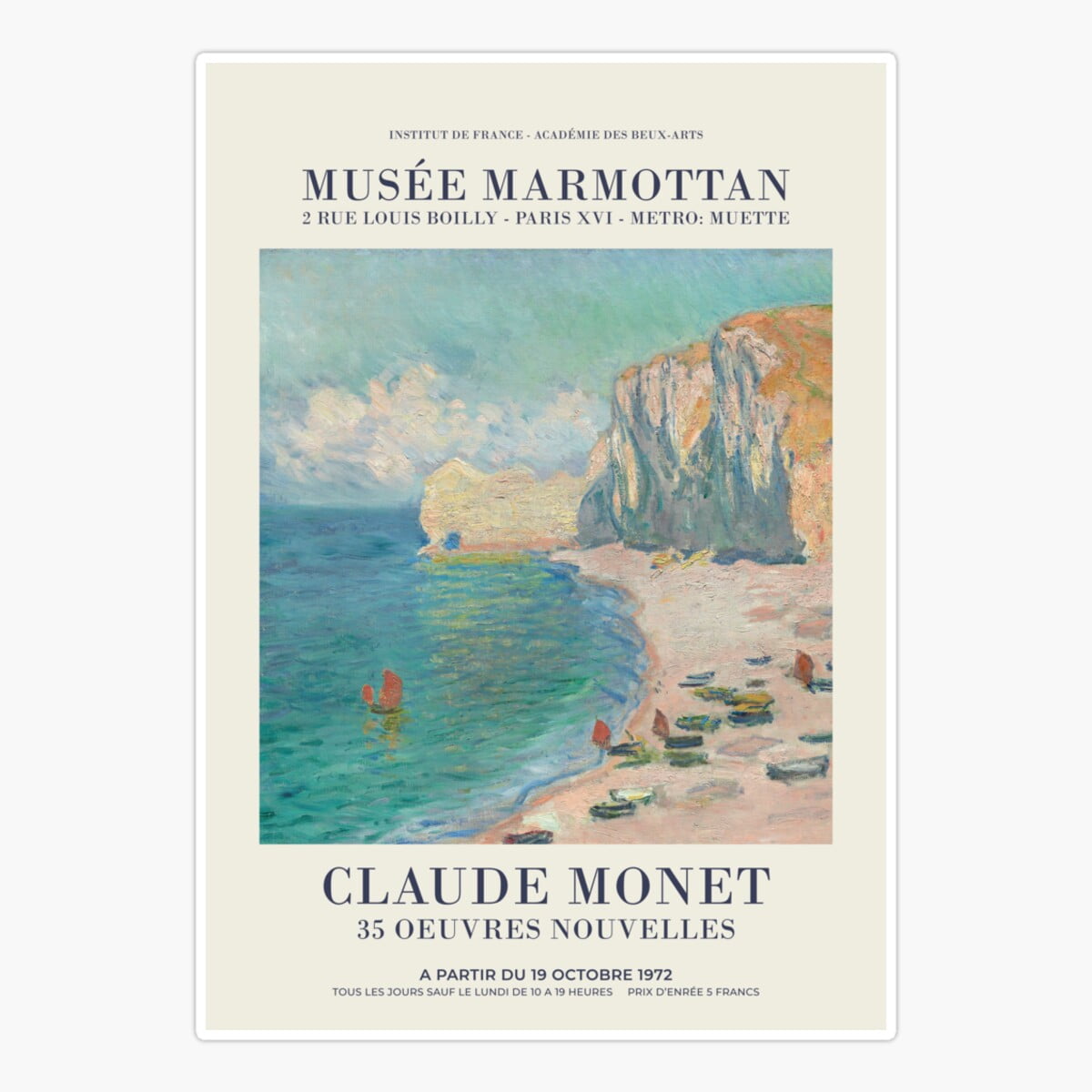 Maneki Claude Monet - Etretat, The Beach And The Alaise D'Amont Er ...