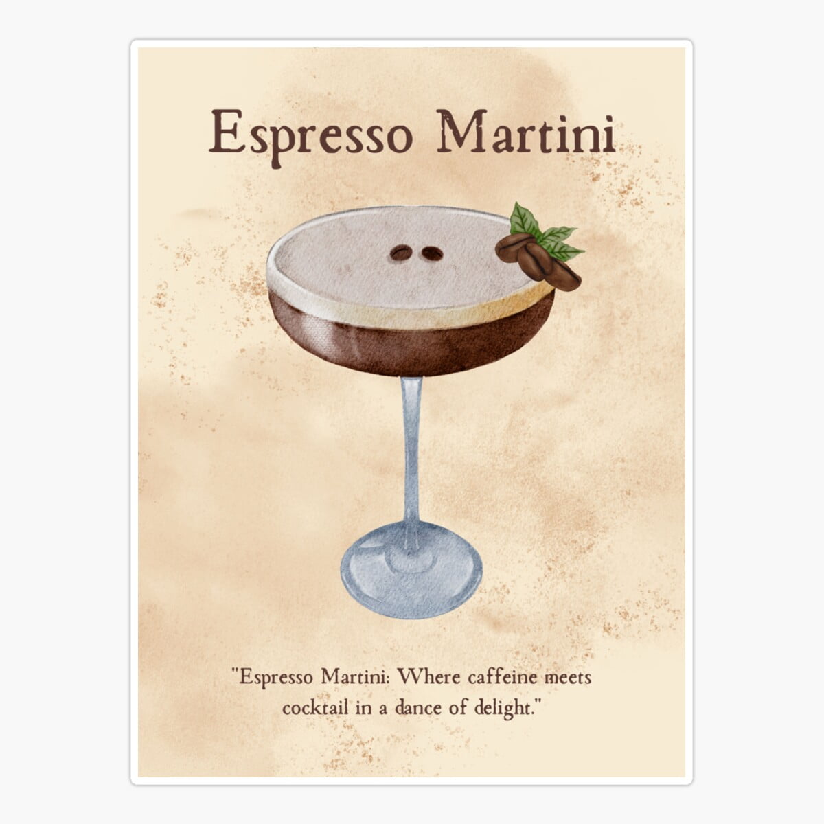 Maneki Clic Espresso Martini Cocktail Sticker, Phone Decal Water Bottle ...