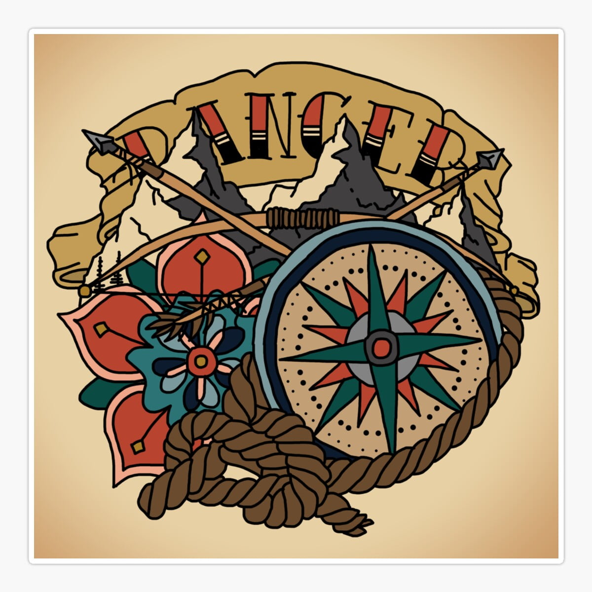 Maneki Clic Old Skool DnD Ranger Tattoo er,Phone Decal Water Bottle ...