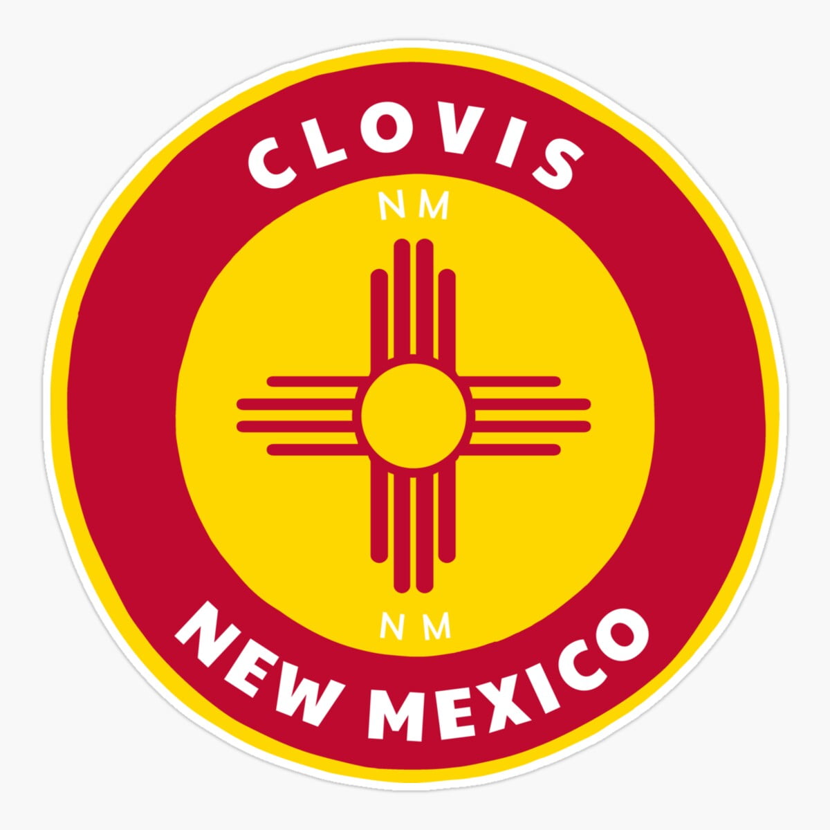 Maneki Clovis New Mexico - Nm Badge With A Zia Lag Roundlet Sticker ...
