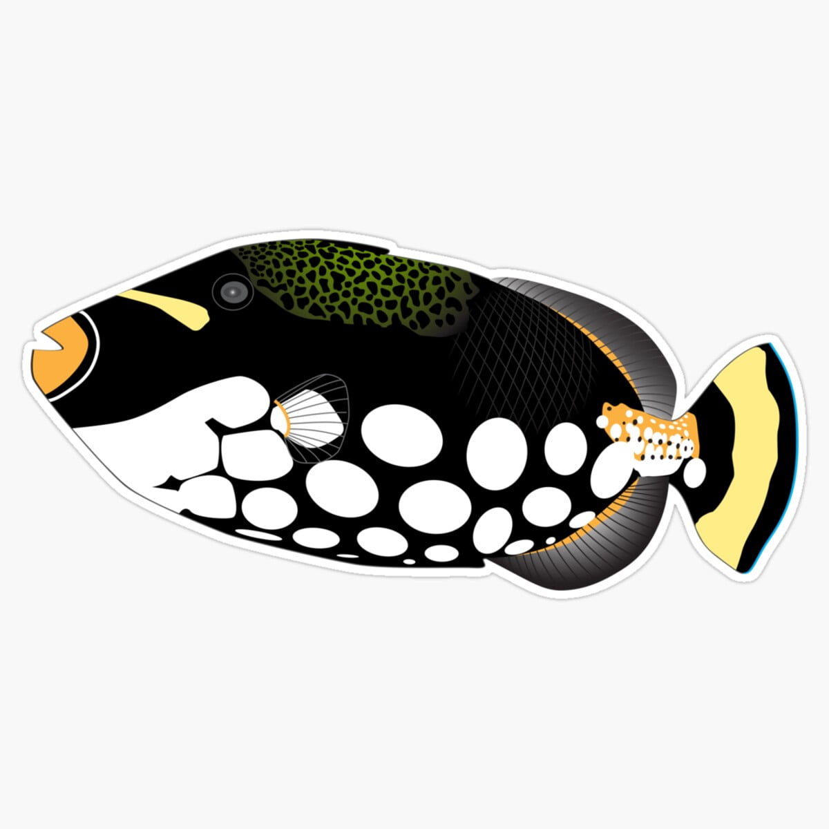 Maneki Clown Triggerfish Er, Phone Decal Water Bottle Stickers Car ...