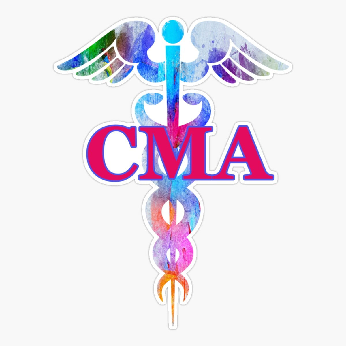 Maneki Cma Certified Medical Istant Caduceus Er, Phone Decal Water ...