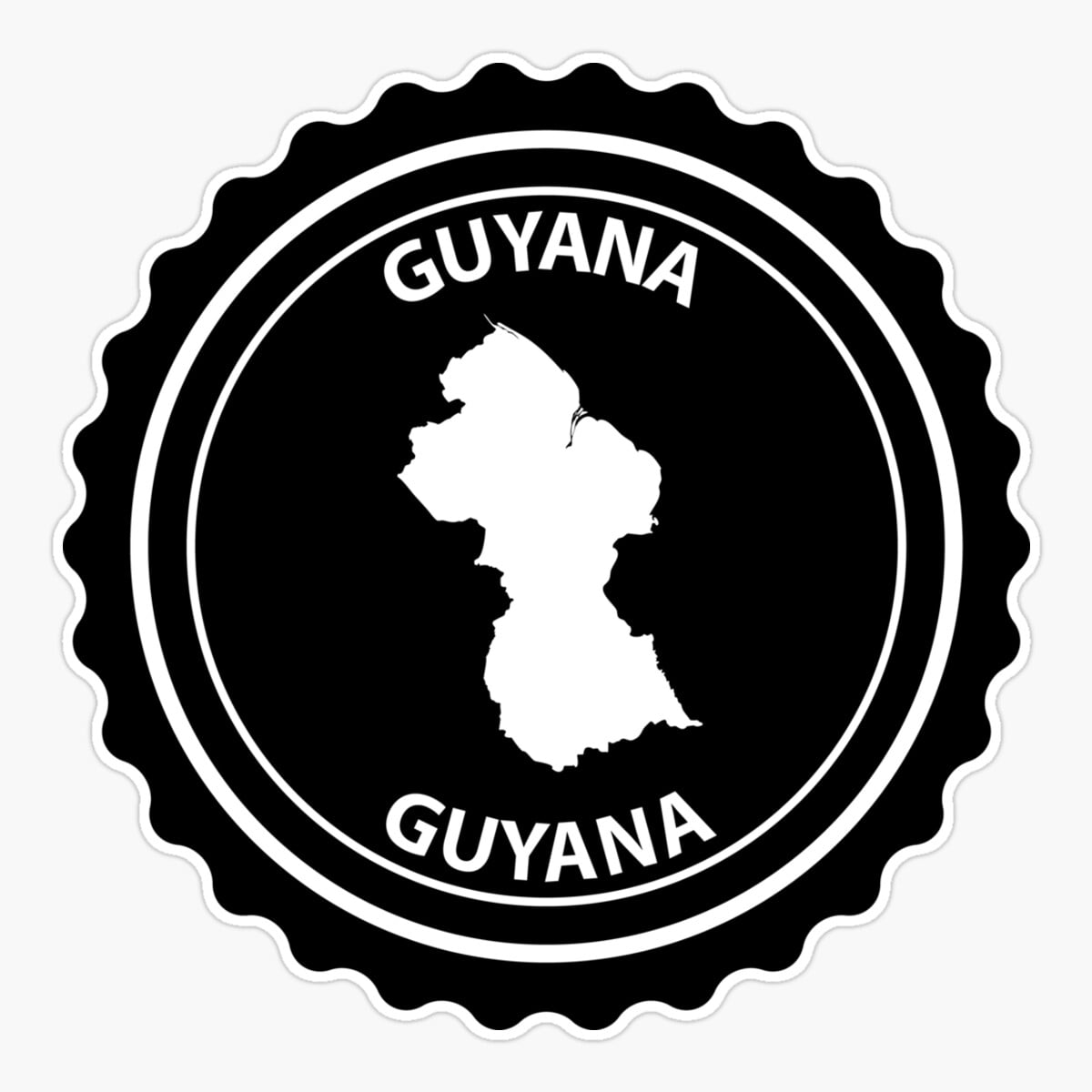 Maneki Co-Operative Republic O Guyana Stamp Sticker, Phone Decal Water ...