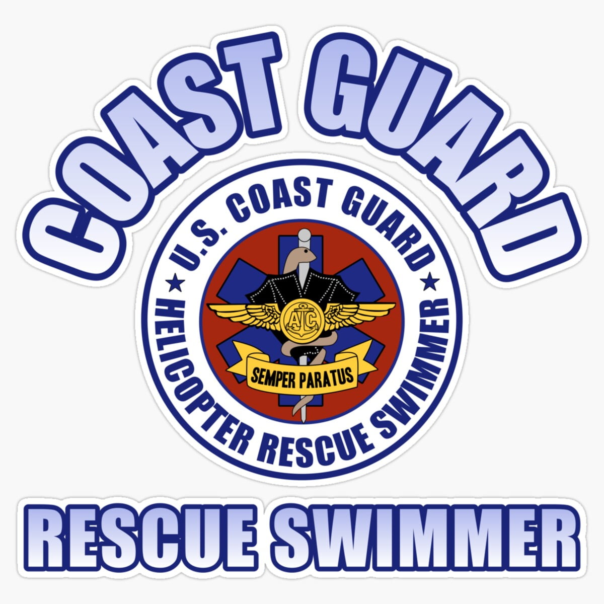 Maneki Coast Guard Rescue Swimmer Er, Phone Decal Water Bottle Stickers ...