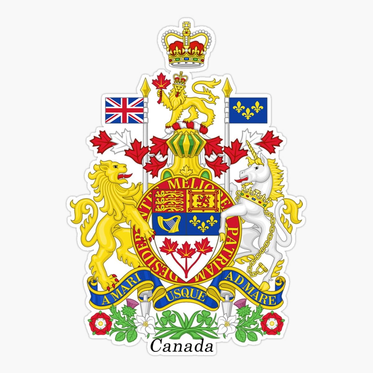 Maneki Coat O Arms O Canada Sticker, Phone Decal Water Bottle Stickers ...
