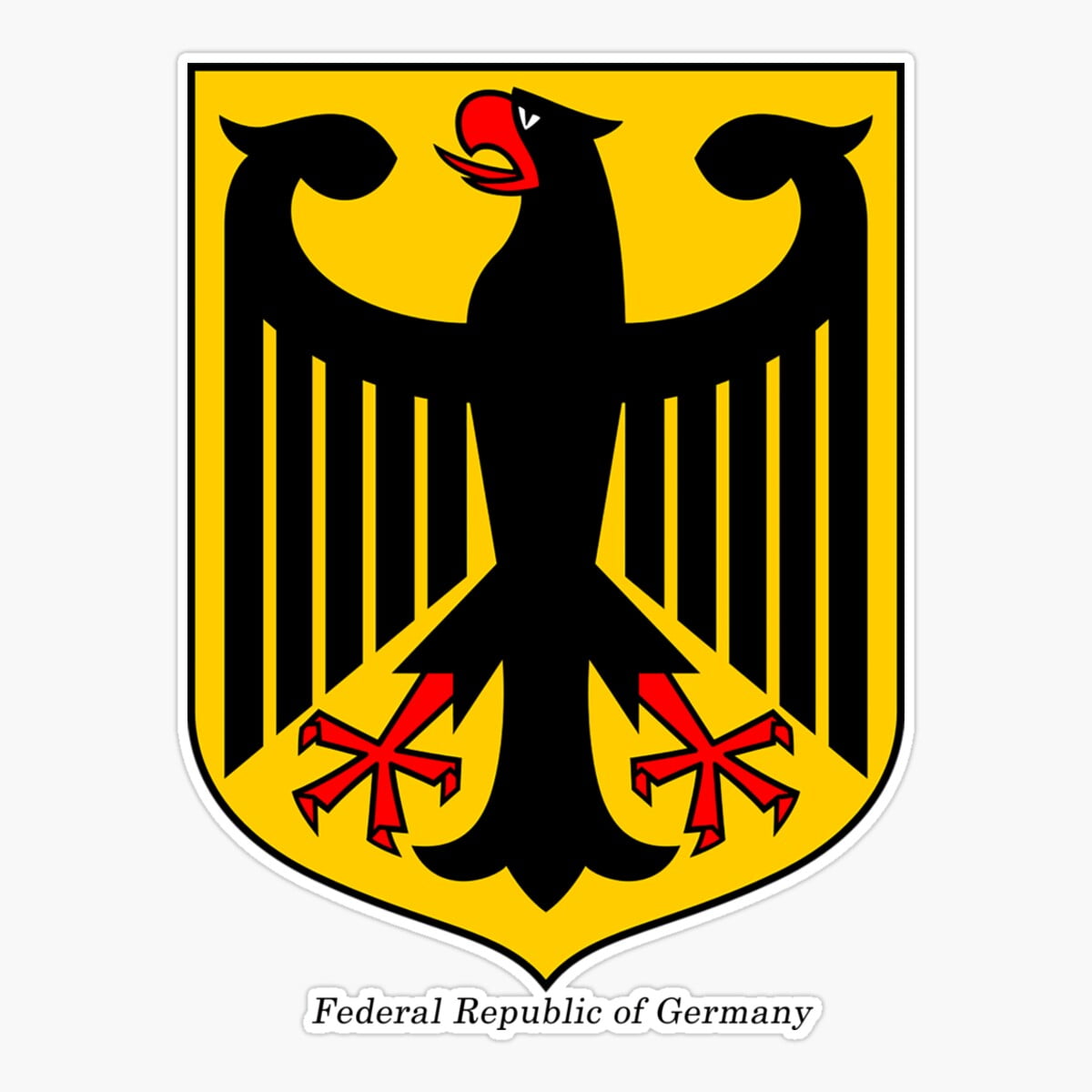 Maneki Coat O Arms O The Ederal Republic O Germany Sticker, Phone Decal ...