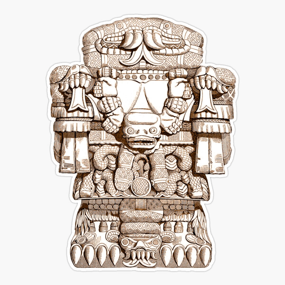 Maneki Coatlicue The Aztec Mother Goddess Er, Phone Decal Water Bottle ...