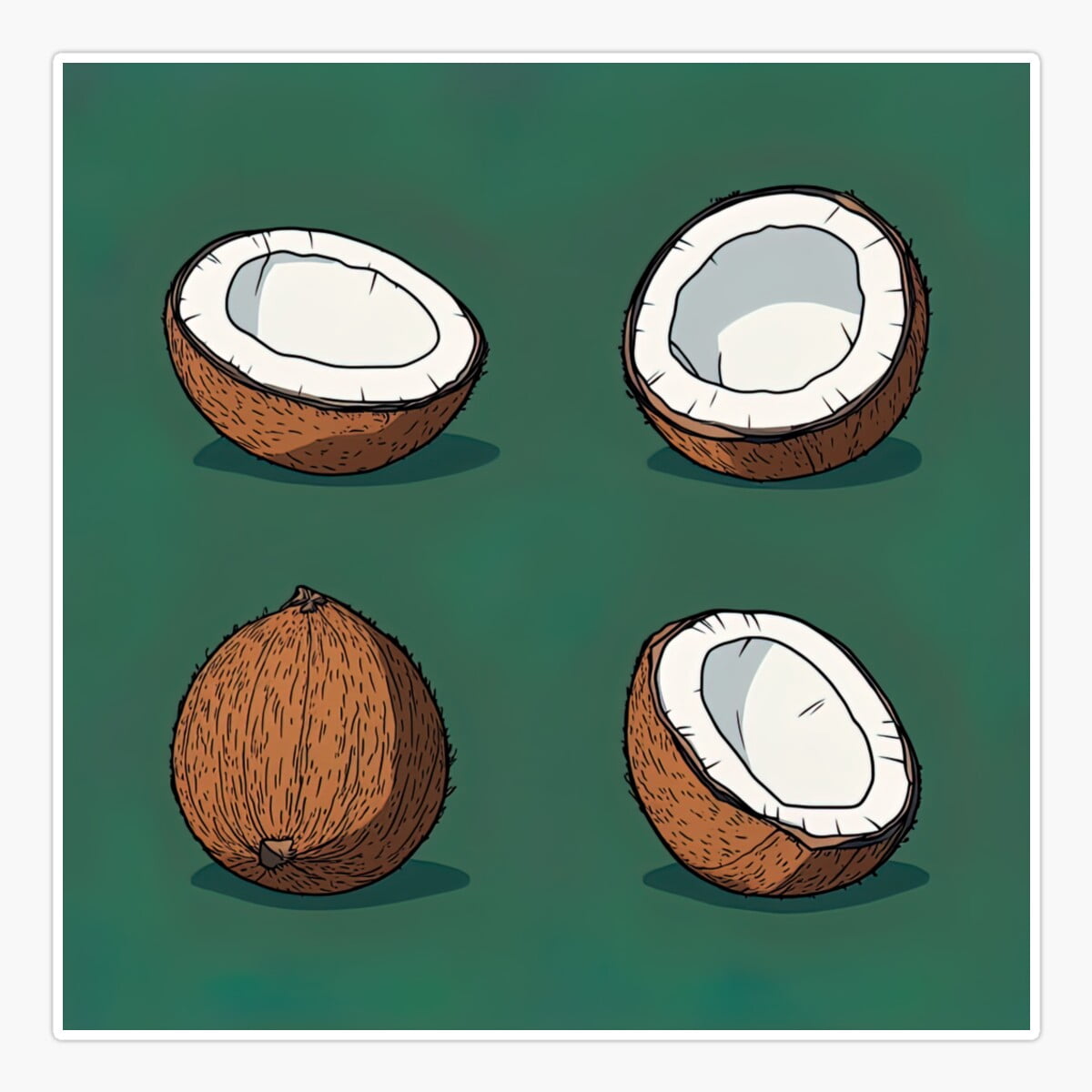 Maneki Coconut Ruit | Anime Style Sticker, Phone Decal Water Bottle ...