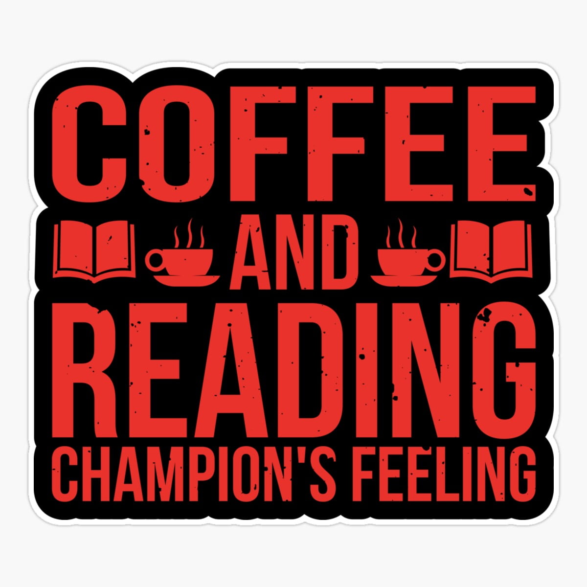 Maneki Coee And Reading Champion'S Eeling Sticker, Phone Decal Water ...