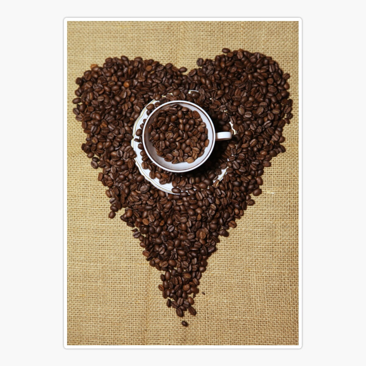 Maneki Coee Beans Heart Sticker, Phone Decal Water Bottle Stickers Car ...