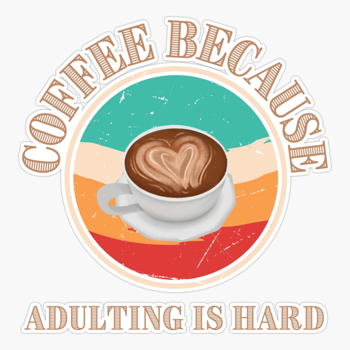 Maneki Coee Because Adulting Is Hard Sticker, Phone Decal Water Bottle ...