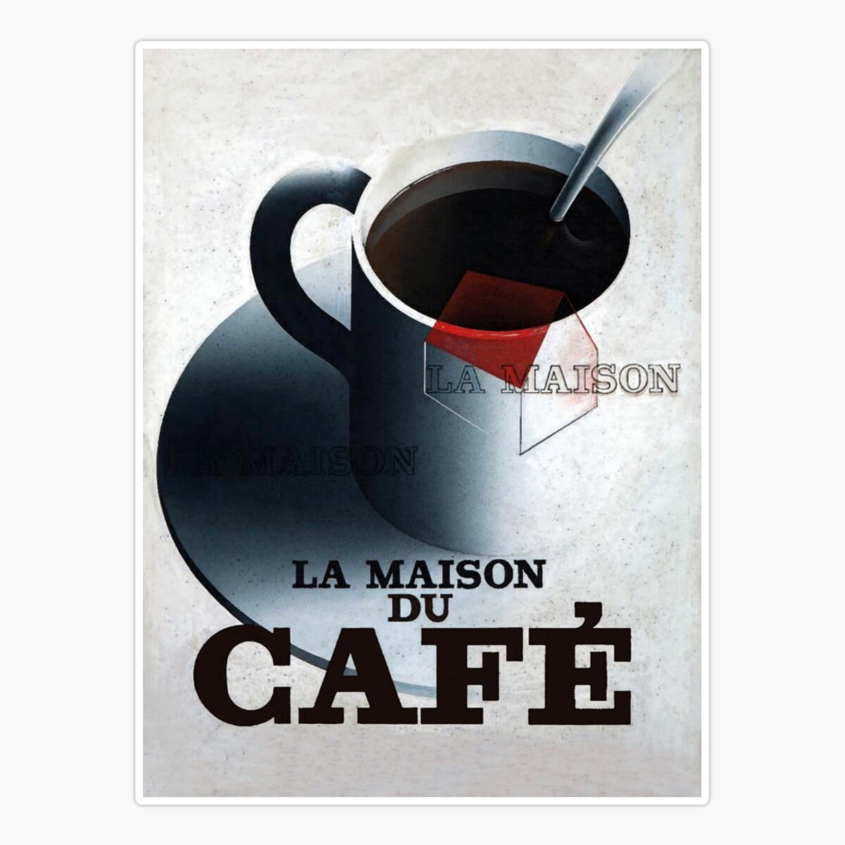 Maneki Coee, Cae, Vintage Beverage Poster Sticker, Phone Decal Water ...