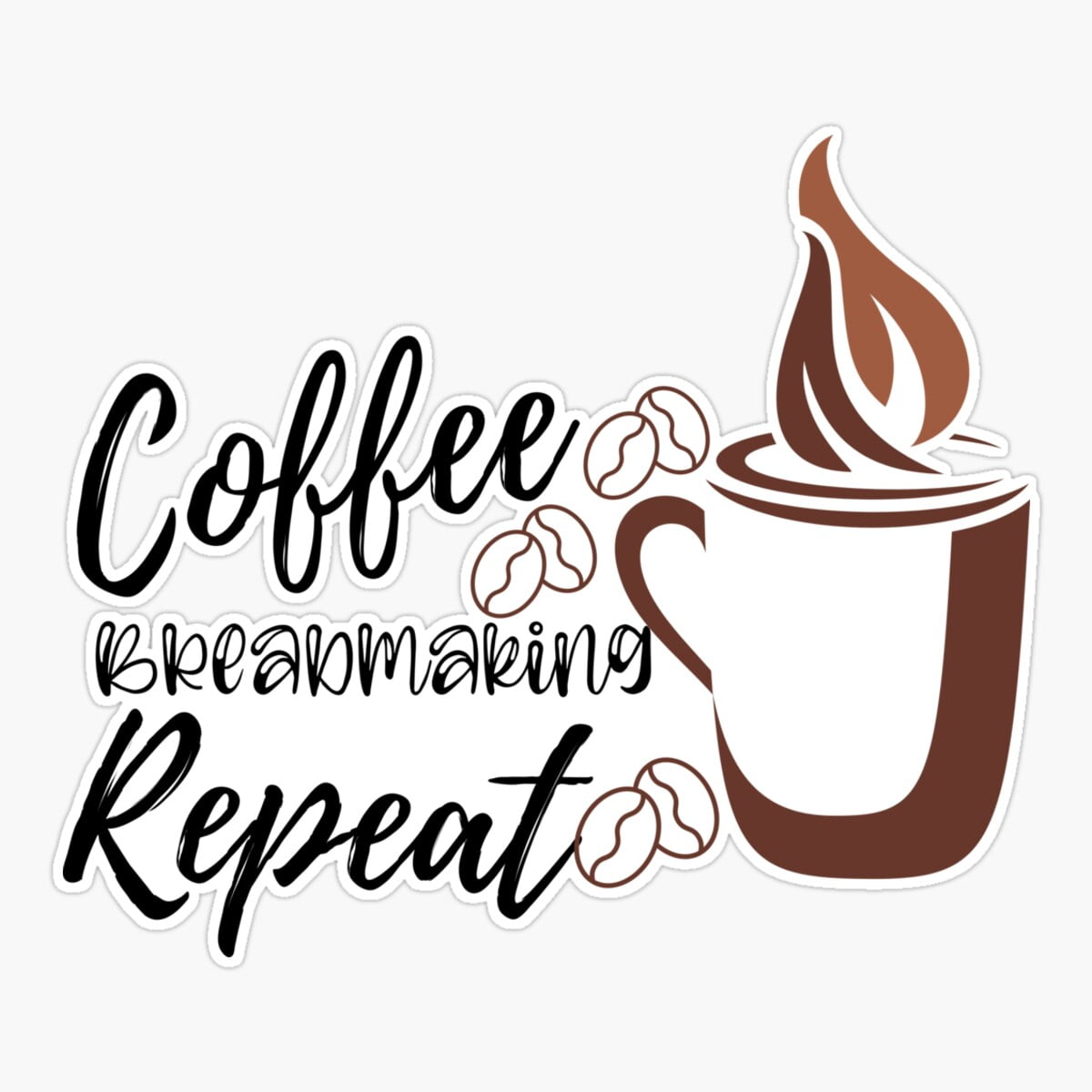 Maneki Coffee Breadmaking Repeat Er, Phone Decal Water Bottle Stickers ...