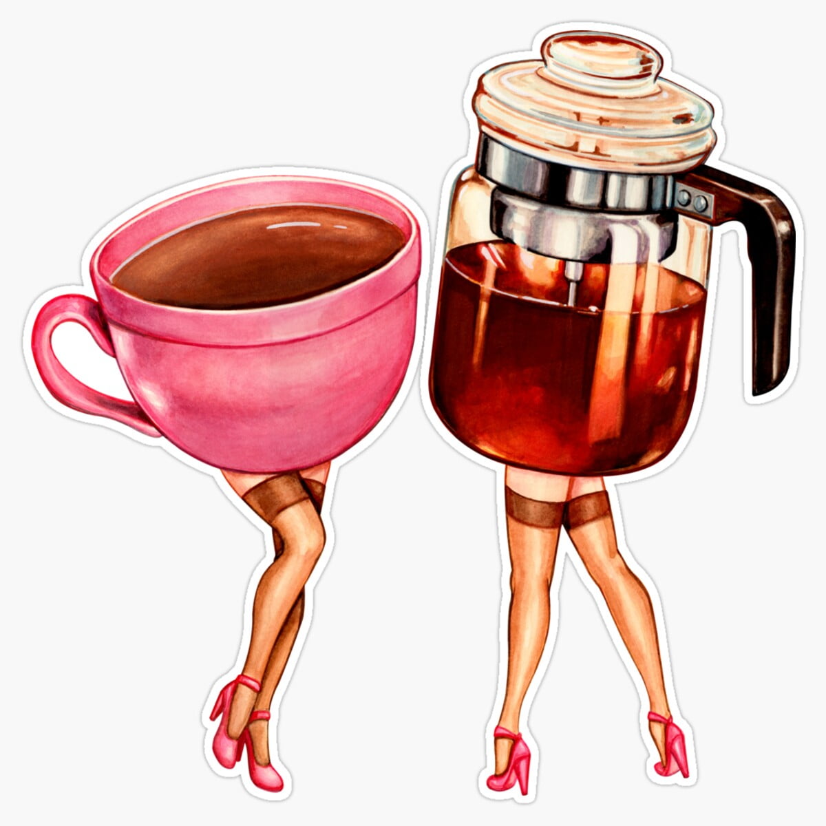 Maneki Coffee Girl Pin-Ups Er, Phone Decal Water Bottle Stickers Car ...