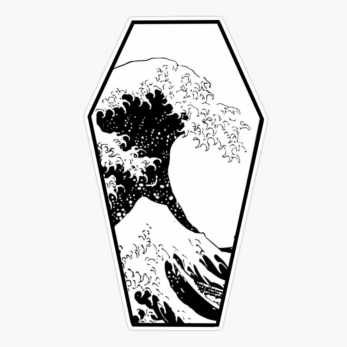 Maneki Coffin Wave Sticker, Phone Decal Water Bottle Stickers Car ...