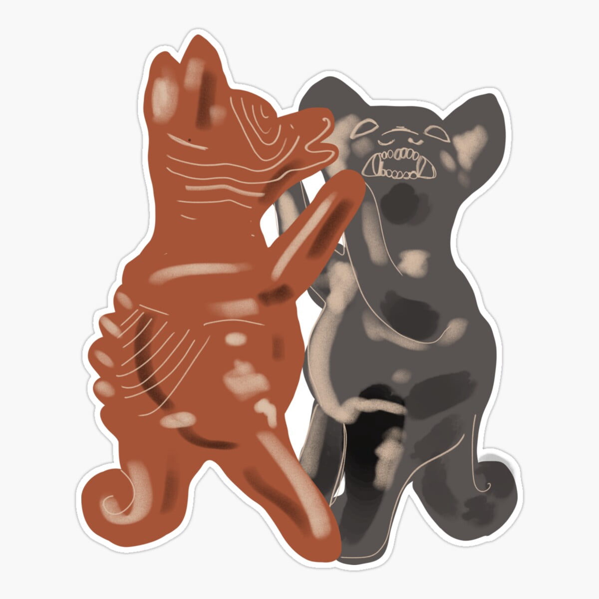 Maneki Colima Dogs Dancing Sticker, Phone Decal Water Bottle Stickers ...